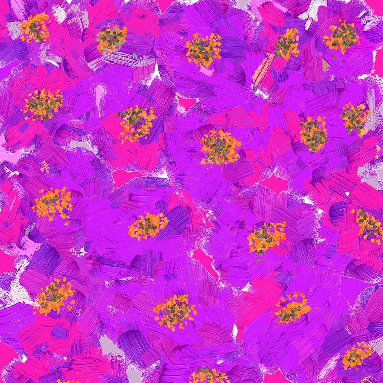 Floral composition. Purple & Magenta - Print - 50x50cm Digital by Vafa ...