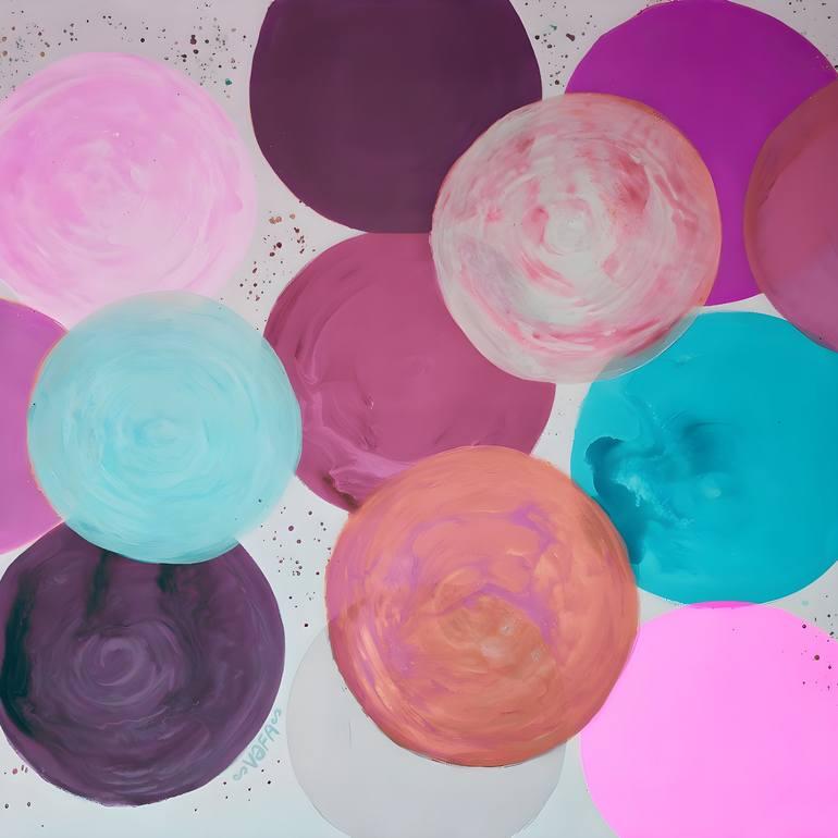 Colorful Bubbles of Joy - Print Digital by Vafa Majidli | Saatchi Art