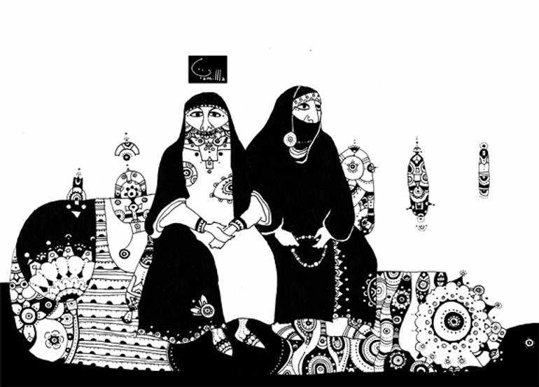 Turkish women Drawing by Tamilla Gamzayeva | Saatchi Art