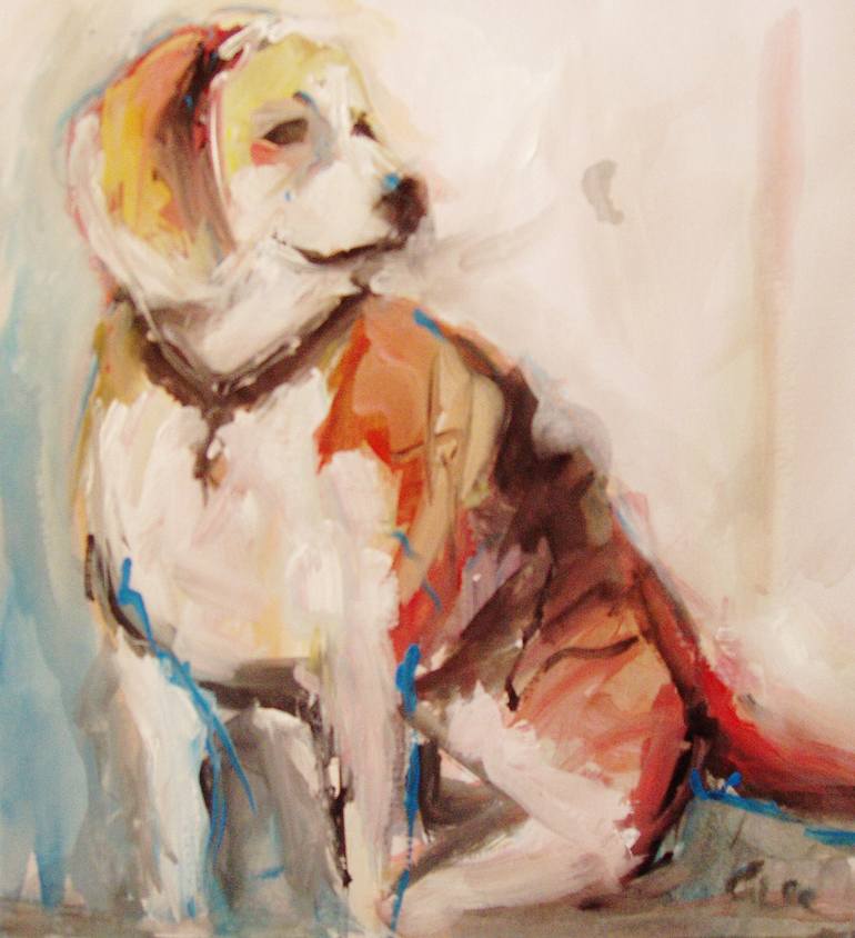 Dog painting Painting by Gary Lee | Saatchi Art
