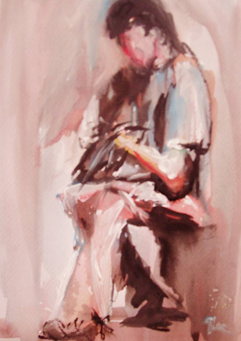 The Busker Painting by Gary Lee | Saatchi Art