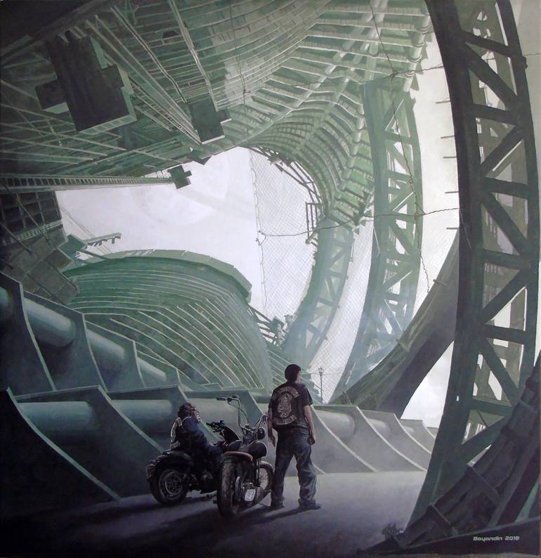 Chernobyl Stalkers - post-apocalyptic acrylic painting on canvas ...