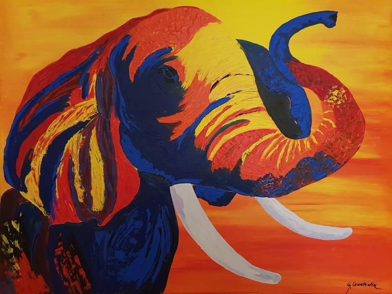 The Elephant! Painting by Giulia Constantin | Saatchi Art