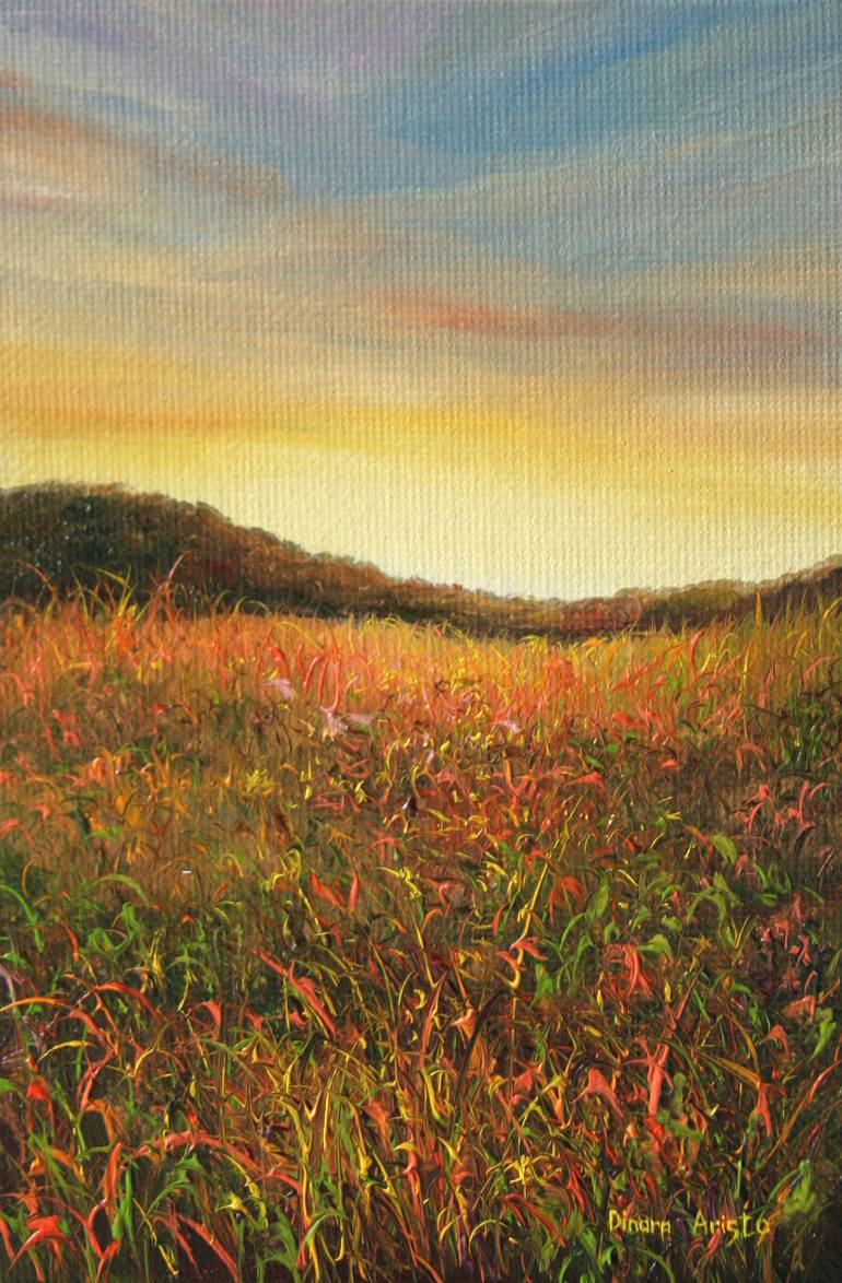In the flames of sunset Painting by Dinara Aristo | Saatchi Art