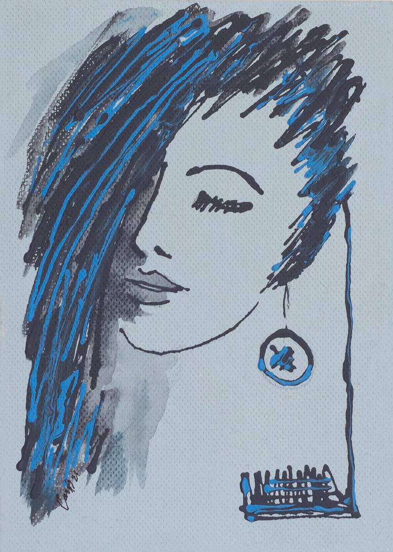 Abstract portrait of a woman Drawing by Вадим Студенов | Saatchi Art