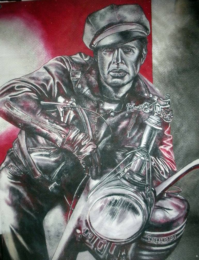 Marlon Brando/L'équipée sauvage/The wild one Painting by Eric Eric ...