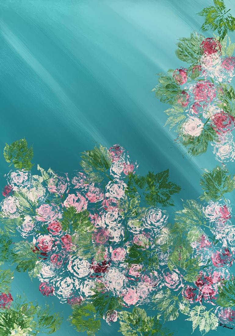 ROSE REEF Painting by Kattie Art | Saatchi Art