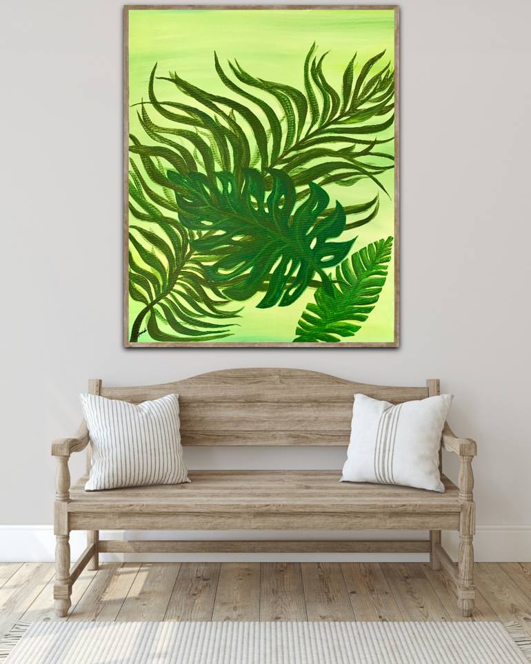 GREEN PLANTS Painting by Kattie Art | Saatchi Art