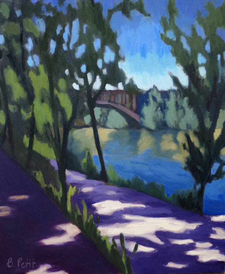 View on rio Pisuerga Painting by Barbara Petit Lisy | Saatchi Art
