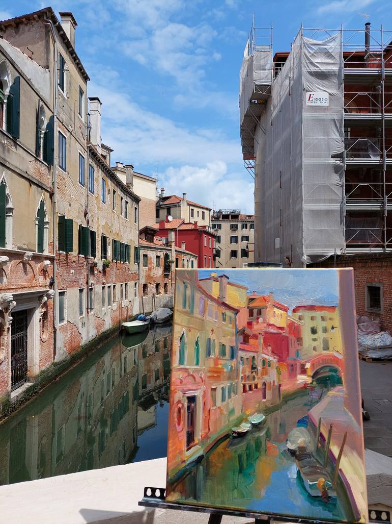 Canal in Venice Painting by Katharina Valeeva | Saatchi Art