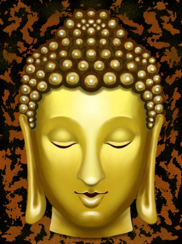 Golden Buddha Painting by Stephen Cumbo | Saatchi Art