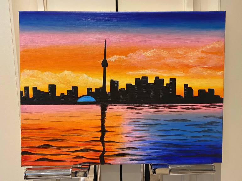 Toronto Skyline Painting by Olivia Rose | Saatchi Art