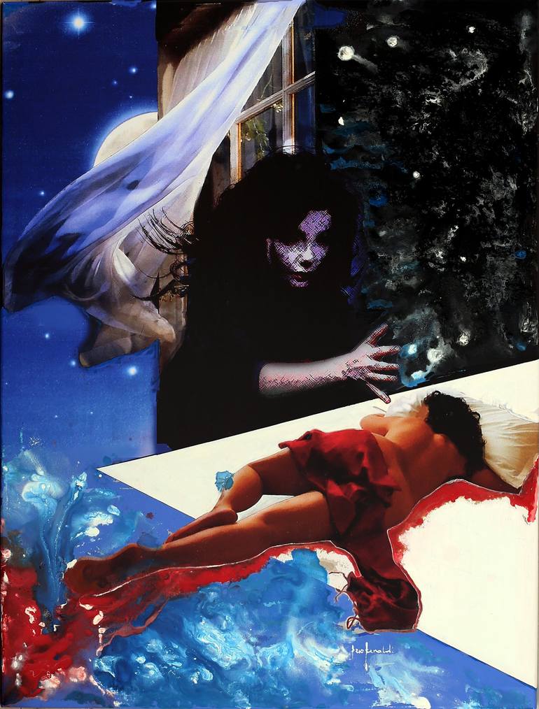 NIGHT WITH THE MOON Painting by Ezio Ranaldi | Saatchi Art