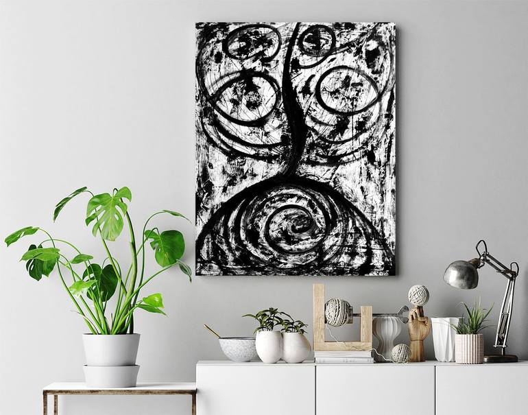 Abstract tree painting, Abstract tree art, Tree drawing, Tree wall ...