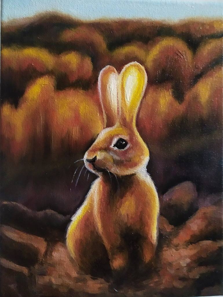 Rabbit Painting by Olga Sarukhanova | Saatchi Art