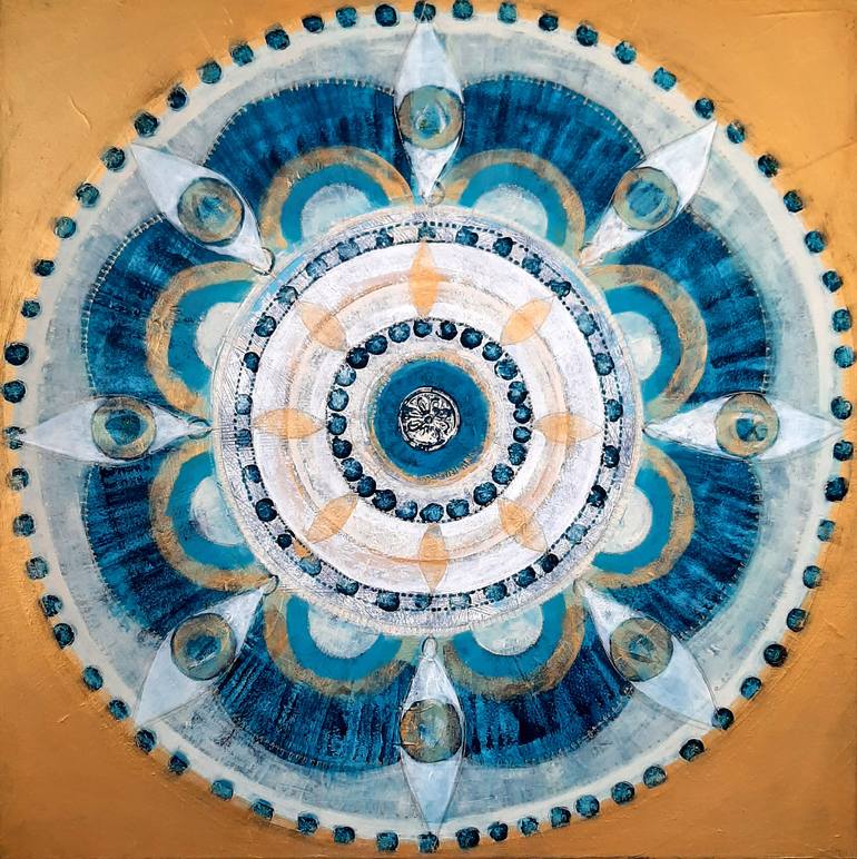 GOLD MANDALA Painting by Iwona Delinska Pema | Saatchi Art