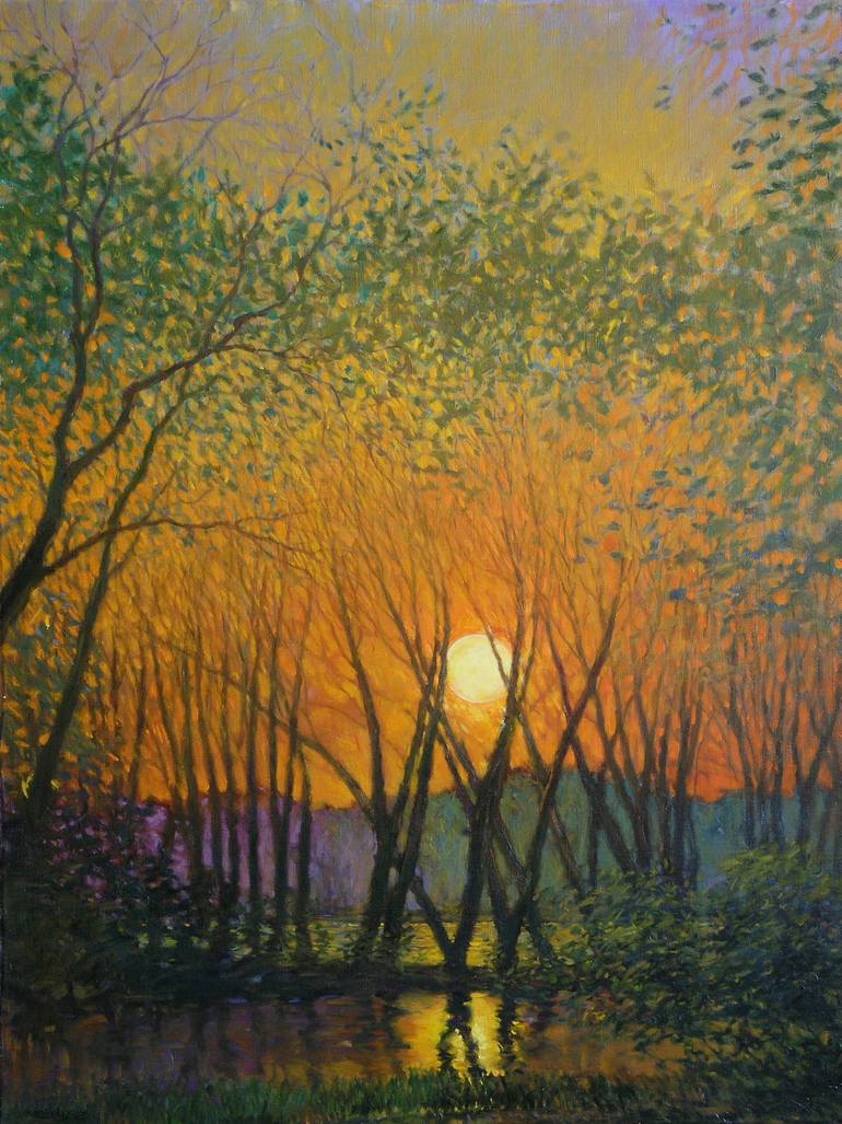 Sunset. Painting by Evgeniy Srebnytsky | Saatchi Art