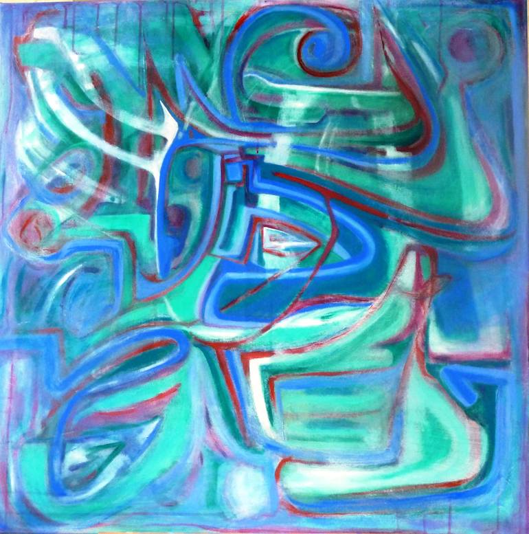 Long Line of Fragile Connection Painting by Joan Birkett | Saatchi Art