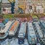 London: Boats on the Grand Union Canal Drawing by Stephen Naylor ...