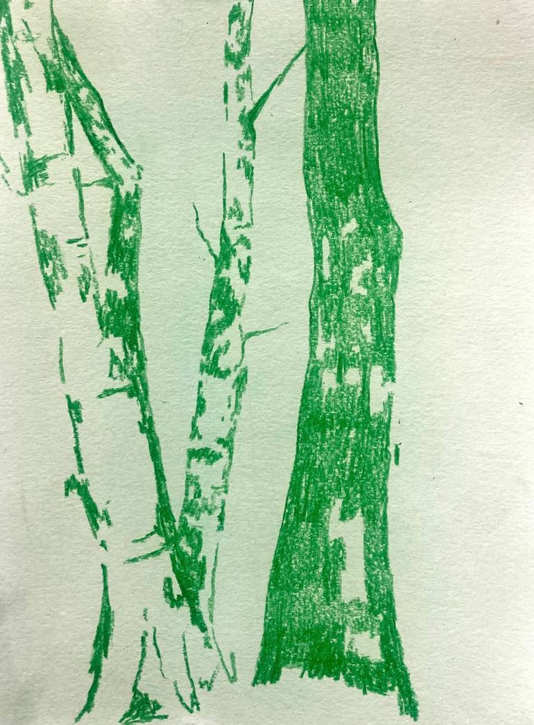 Breeze Through Green Trees Drawing by Izzy Malanczuk | Saatchi Art