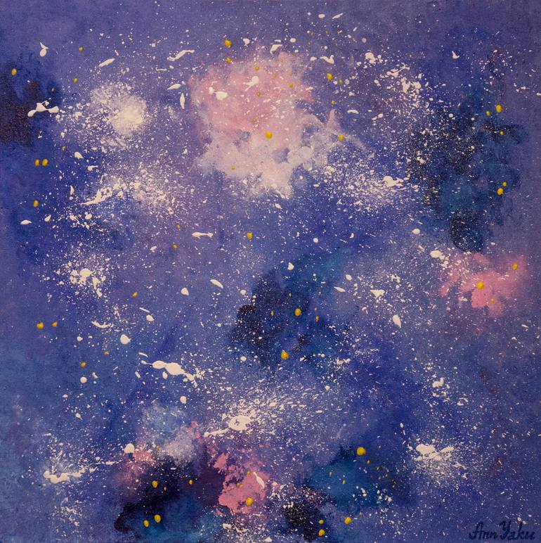 Deep blue space Painting by Ann Yaku | Saatchi Art
