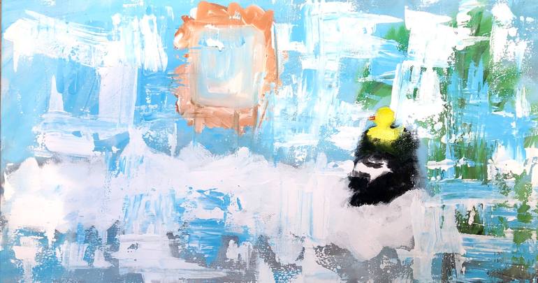 man and duck Painting by Anastasia Merris | Saatchi Art