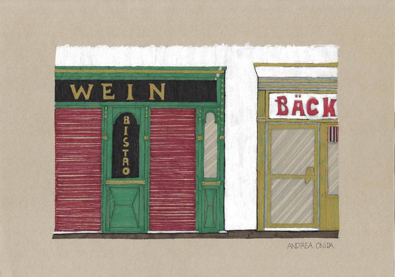 The Wine Shop Drawing by Andrea Onida | Saatchi Art