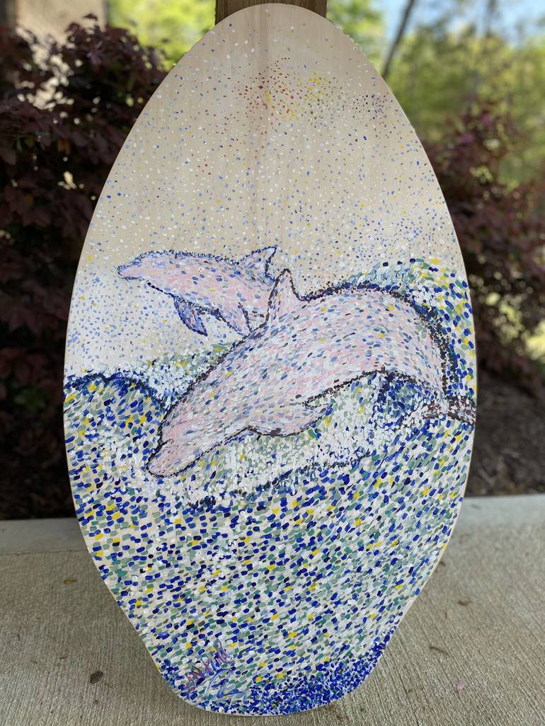 Pink Dolphins Painting by Jositn Hill | Saatchi Art