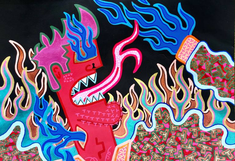 Turn Or Burn Painting by Taylor Bystrom | Saatchi Art