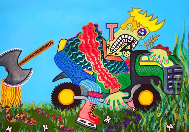 Time To Cut The Grass And See The Snakes Painting by Taylor Bystrom ...