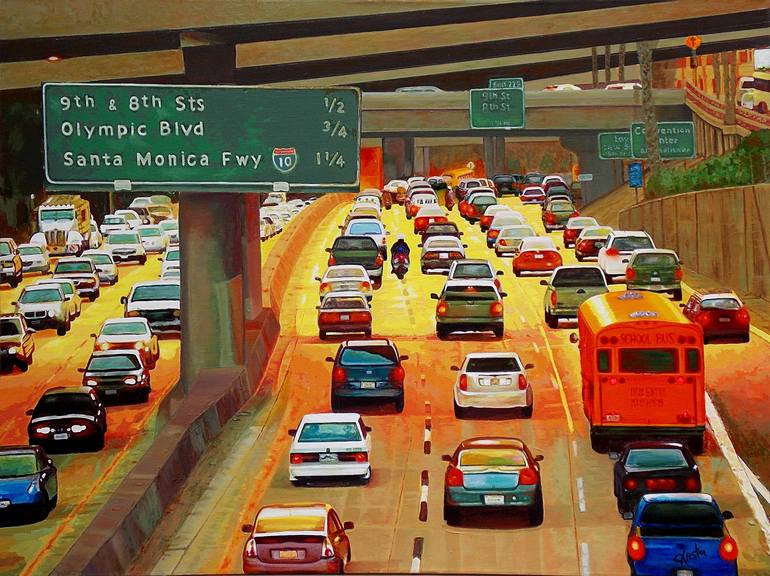 LA Commute Painting by John Jaster | Saatchi Art