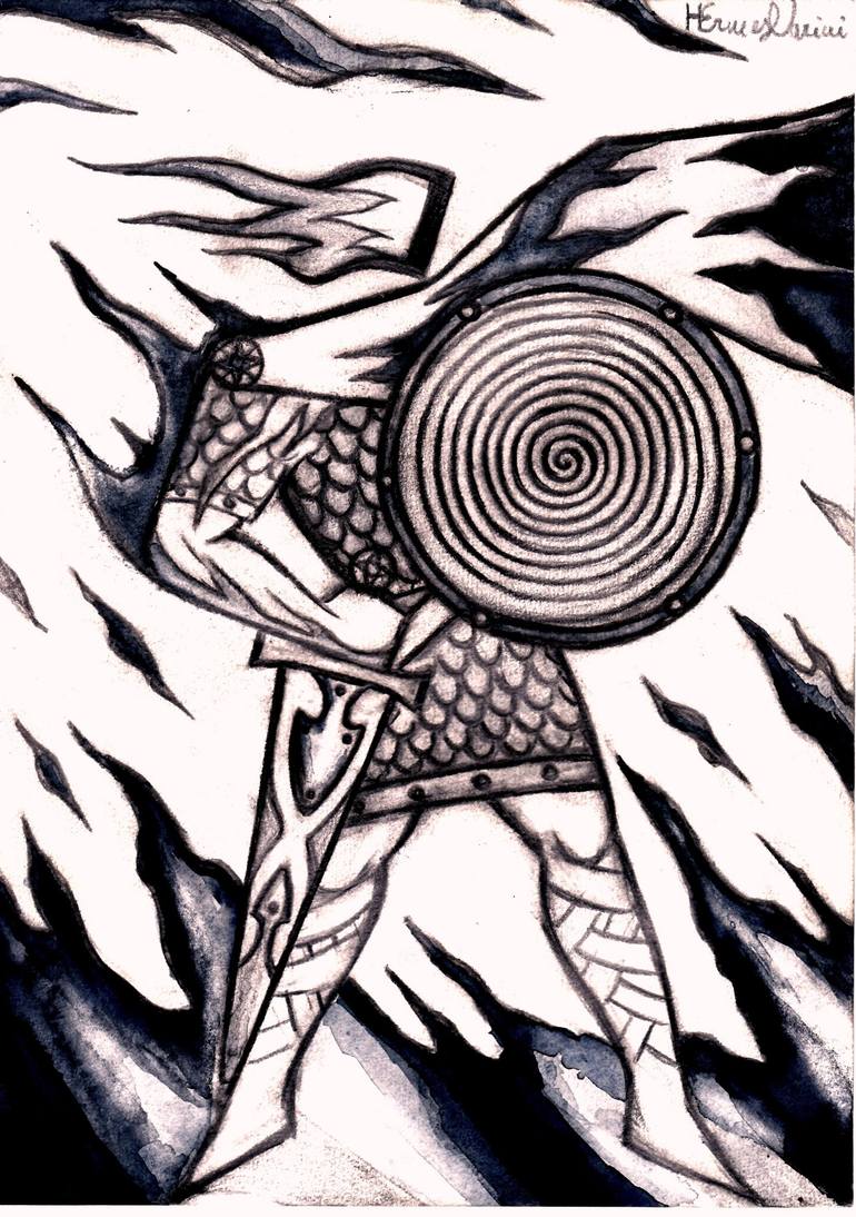 Mithras Drawing by Hermes Varini | Saatchi Art