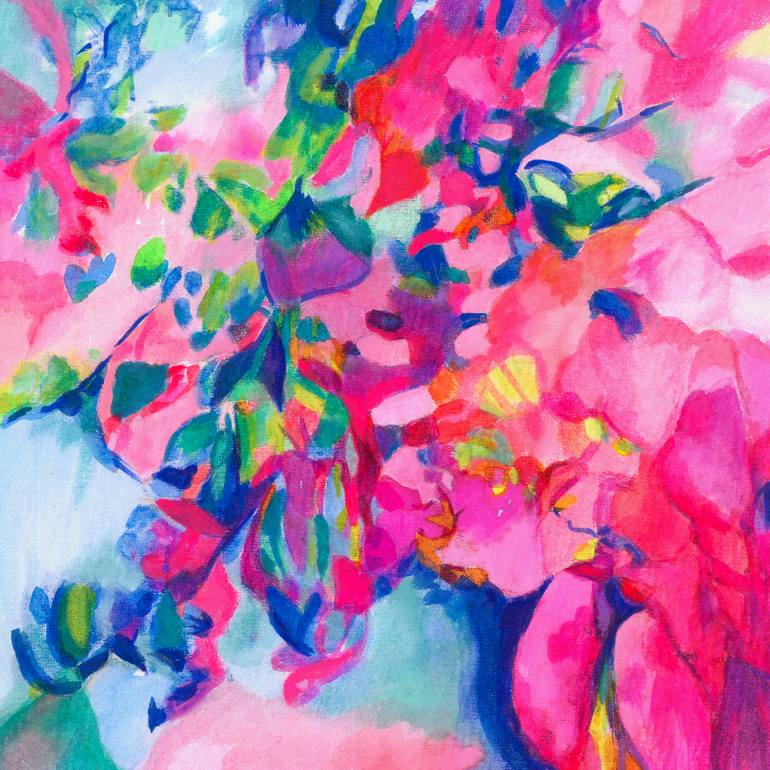 Bougainvillea by the Sea Painting by Tracy Saywell | Saatchi Art