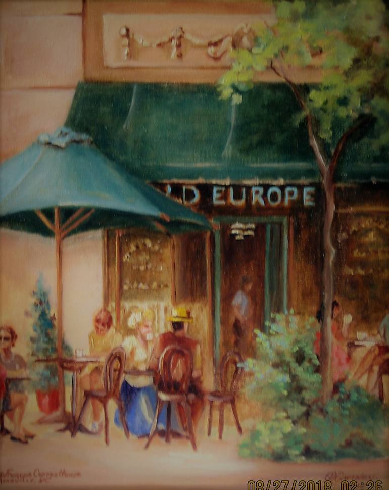 Old Europe Coffee House Painting by Gloria Gaffney | Saatchi Art