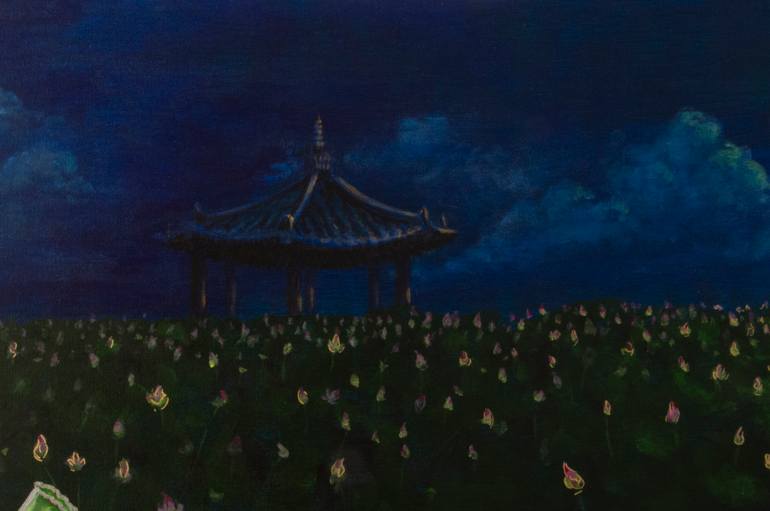 Night Lotus 2 Painting by ChoLong McGowen | Saatchi Art