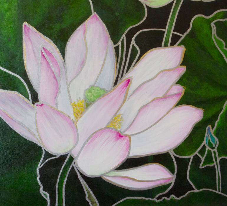 Night Lotus 2 Painting by ChoLong McGowen | Saatchi Art