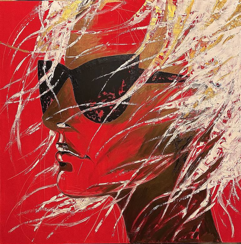 ‘Red Portrait’. Freedom Series Painting by Olga Moloko | Saatchi Art