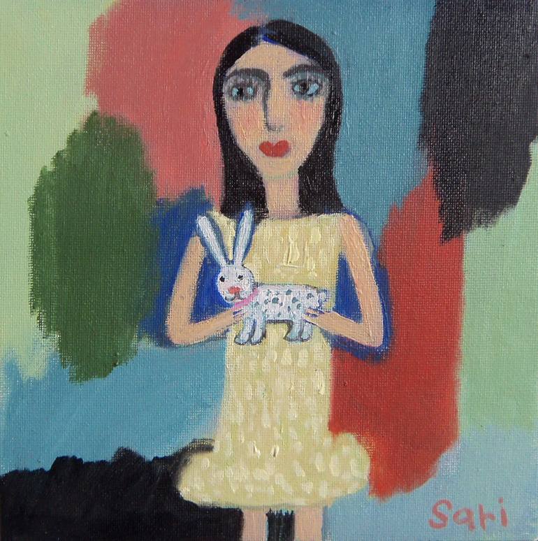 SOLD --- #1250 - Rabbit Painting by sari noy azaria | Saatchi Art