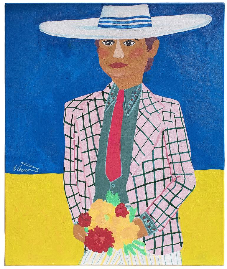 MERIDA MAN / Pt.2 'HAT SERIES' Painting by Emma Greenwood | Saatchi Art