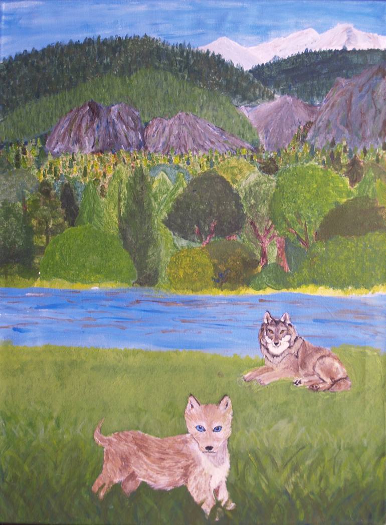 Landscape with Wolves by Ashley Bigham Painting by Parkwood High ...