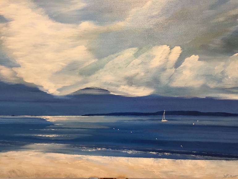 Light on blue waters Painting by Elizabeth Platt | Saatchi Art