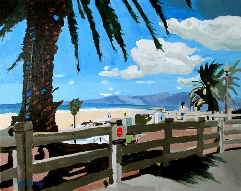 Sunny, Santa Monica Beach Painting by Paul Ray | Saatchi Art