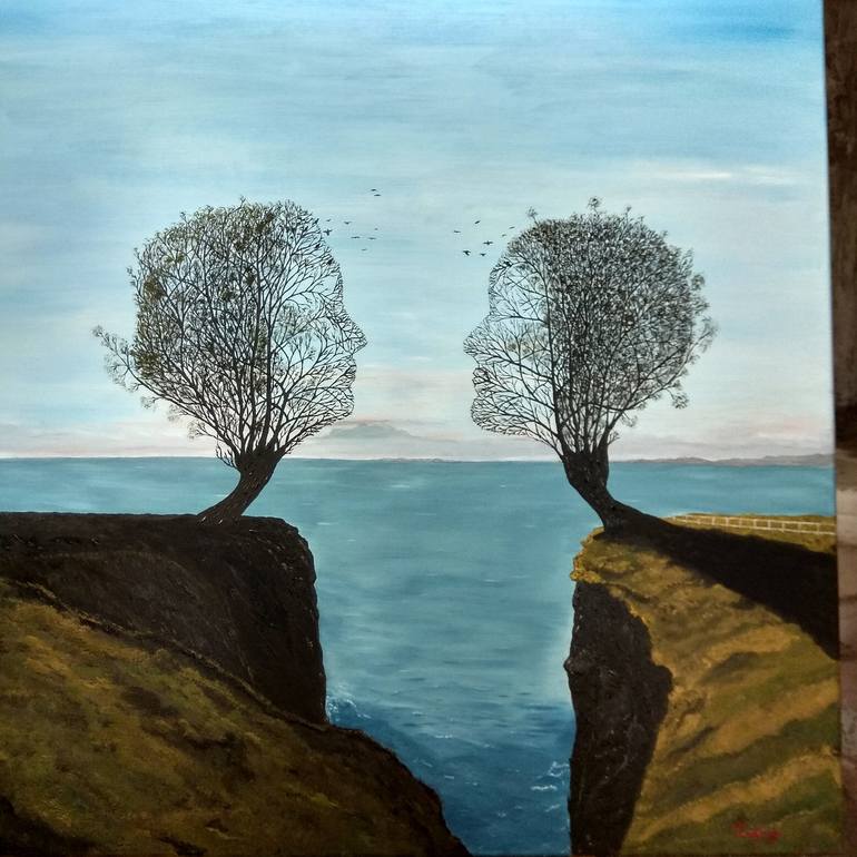 WHEN THE NATURE HAS FACES Painting by Giorgos Zervinis | Saatchi Art