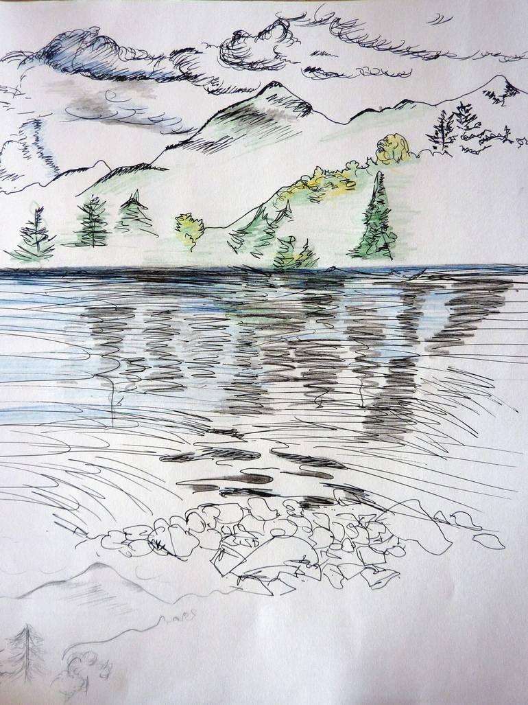 Loch Awe Drawing by Sam Parr | Saatchi Art