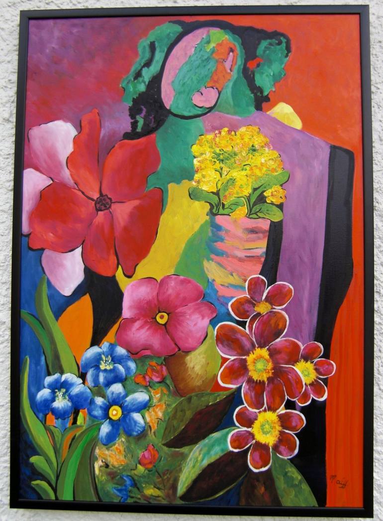 The Flower Girl Painting by Martha Liff | Saatchi Art