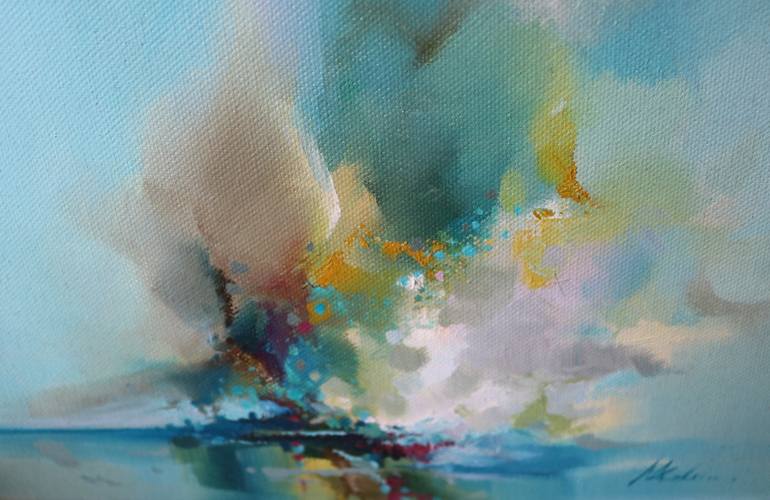 Blue Burst Painting by Marija Kolmanic | Saatchi Art