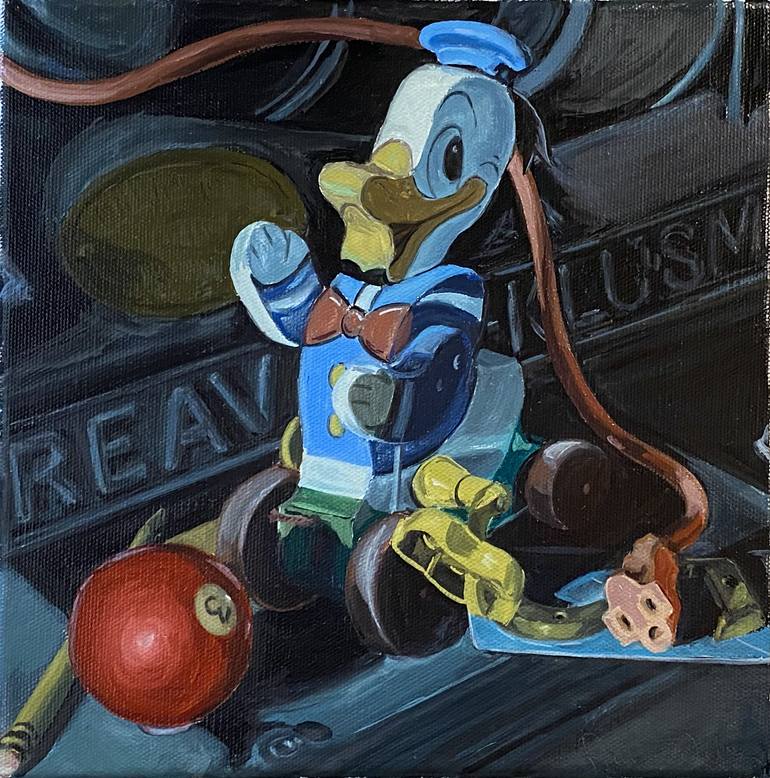 The Work Party: Duck with 3 Ball Painting by David Orban | Saatchi Art
