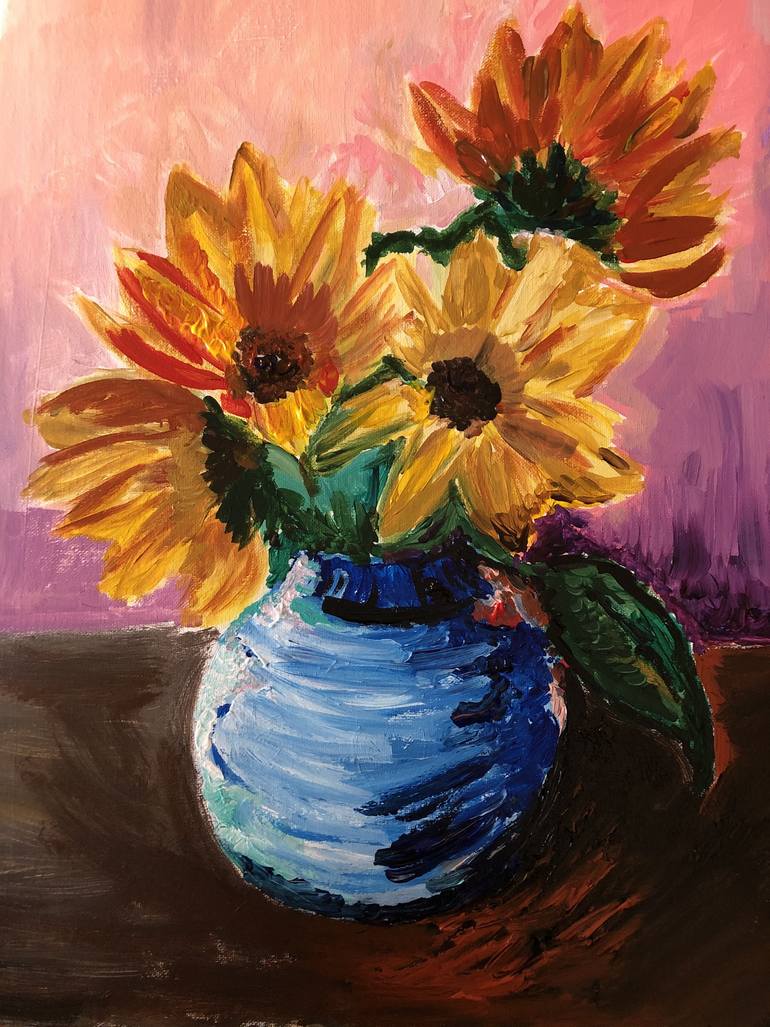 Sunflowers Painting by Sarah Beebe | Saatchi Art