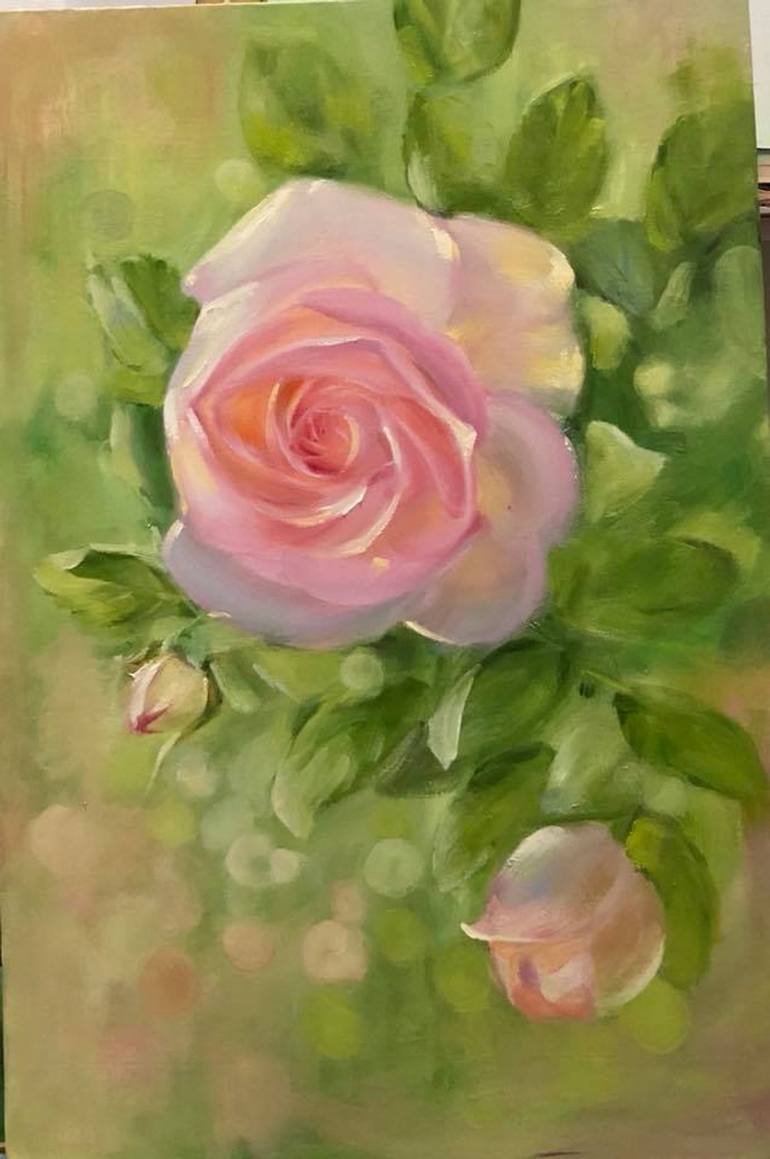 Pink rose Painting by My Phuong | Saatchi Art