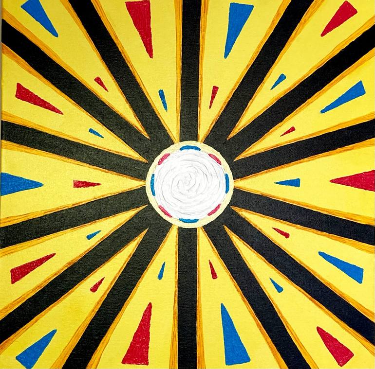 Textured Sunburst Painting by Agnes Bosze | Saatchi Art